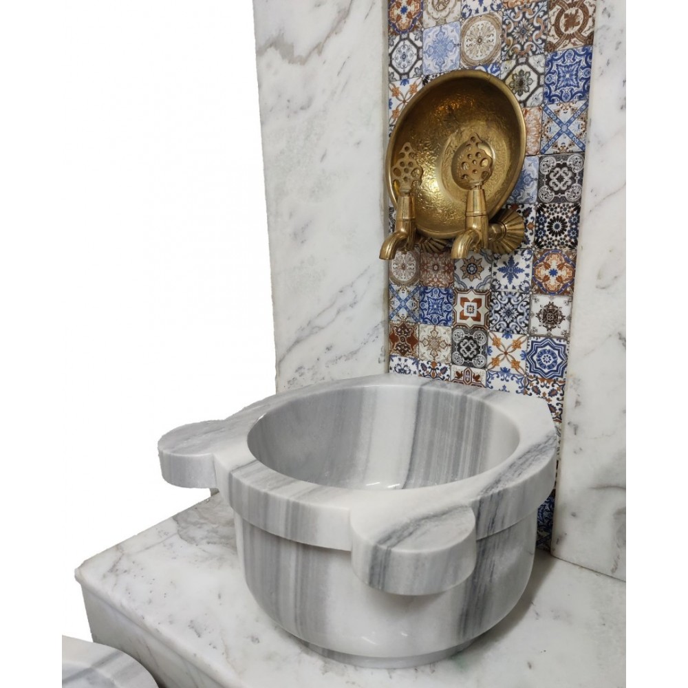 Marmara Düz Mermer Kurna